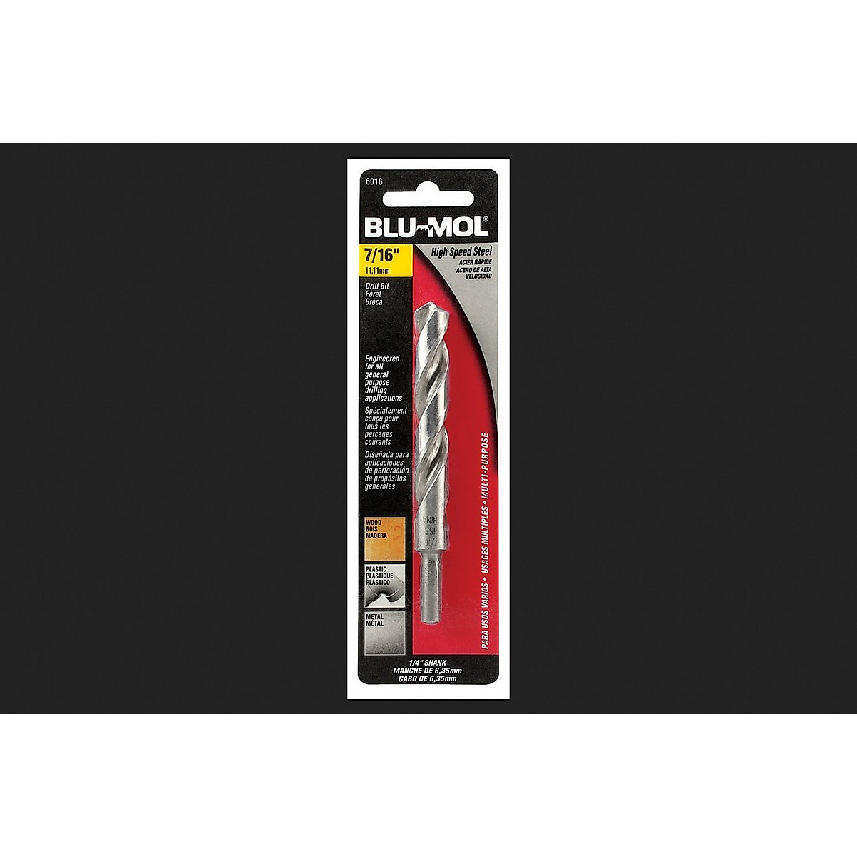 Blu-MOL 7/16 in. Dia. x 5.5in L High Speed Steel Drill Bit 1 pc.