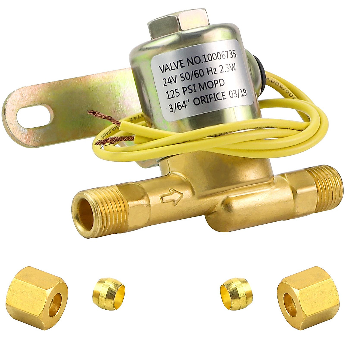 4040 Humidifier Solenoid Valve Replacement 24V,2.3W,60Hz Brass Humidifier Solenoid Valve Replace A2012-S118,B2035-S2,B2035-S5 Fit for A-prilaire Humidifier 400, 500, 600 and 700 series by Fetechmate