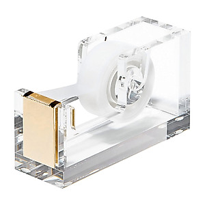 Acrylic & Gold Tape Dispenser by OfficeGoods - A Classic Design to Brighten Up Your Desk and Office