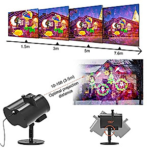 Holiday Projector Lights Outdoor Halloween Christmas LED Projector Lights 3D Ocean Wave & 20 Patterns Projection Light with Remote for Holiday Birthday Xmas Party Landscape Decorations