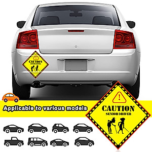 4 Pieces Over The Hill Gag Gifts Driver Car Magnet Elderly Driver Sticker Funny Car Magnets for Over The Hill Party Supplies Gags and Practical Joke Toys