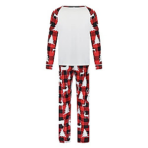 Matching Family Christmas Pajamas 2023 Christmas Pajamas for Family Plus Size Family Christmas Pajamas Red Plaid Family Christmas Pjs Matching Sets Funny Elk Reindeer Matching Christmas Pjs for Family