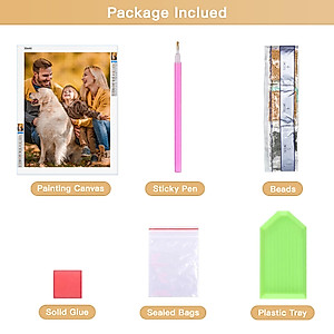 Custom Diamond Art Painting Kits for Adults – Personalized Photo Diamond Art, Customized Private Picture Arts Craft Decor for Family, Mom, Dad, Kids, Dog, Friends, Loves (Round Drill, 11.8×15.7 Inch)