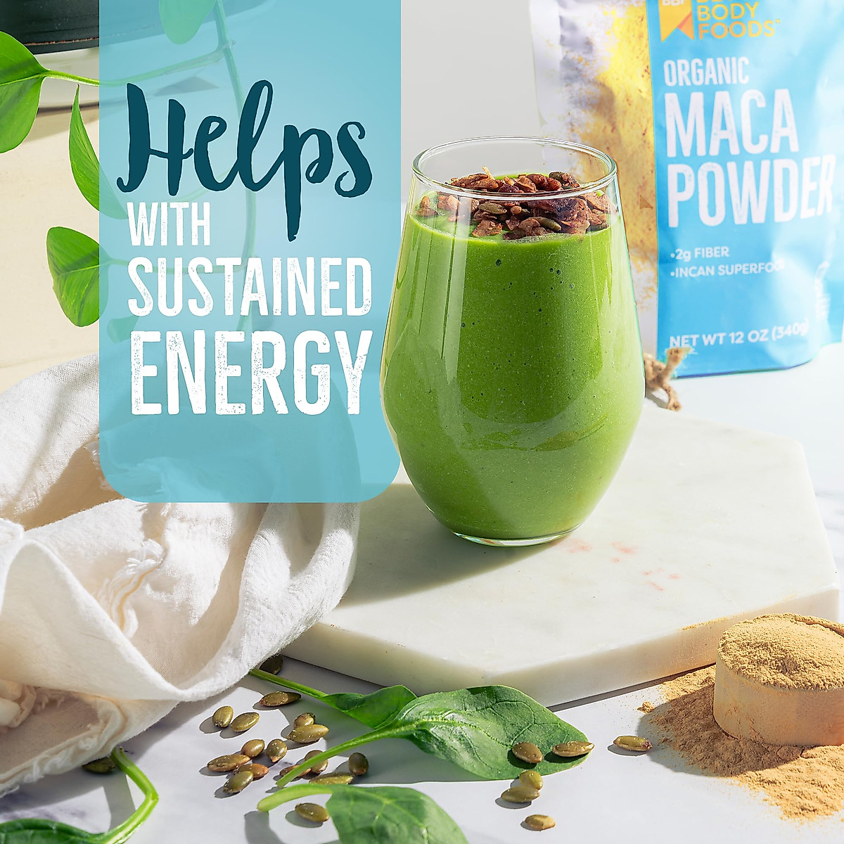 BetterBody Foods Organic Maca Powder, Non-GMO & Gluten-Free, 12 Ounce