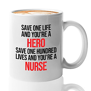 Bubble Hugs Nurse Coffee Mug 11oz White - Save one and you’re - Labor Clinical Certified Nursing Assistant Surgical Emergency Oncology Practitioner