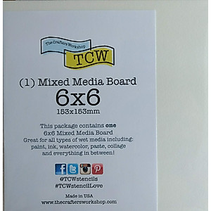 3 Crafters Workshop Mixed Media Stencils | Gears, Clock, Steampunk, Watch Face, Flower Designs | for Journaling, Scrapbooking, Card Making | 6 Inch x 6 Inch Templates Set with Board, Total 4 Items