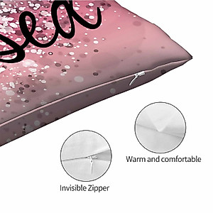 Mugod Rectangle Pillowcase Black Blessed on Silver Pink Dot Highlights,Throw Cushion Covers Rectangle Zipper Decor Sofa Couch Bedroom Living Room Home 20x30 Inches