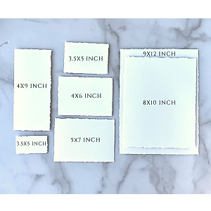 Blank Deckle Edge Sheets, 135#/290gsm, Soft White, 100% Cotton Rag, Cold Pressed, Acid Free & Archival Hand Torn Watercolor Paper (8x10 inch Sheets Only, Set of 24)