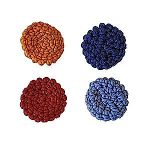 Handmade Nylon Yarn Kitchen Scrubbies - Scouring Pad - Pot Scrubbers - Sponge - Reusable - set of 4 - double thickness - 3.5 inch/palm size