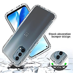 Dzxouui for Oneplus Nord N200 5G Case with 2 Pack Screen Protector, One Plus Nord N200 Case, Crystal Shockproof Bumper Hybrid Clear TPU Protection Cover Phone Case for Oneplus Nord N200 5G(Clear)