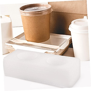 Cabilock 6 pcs Takeaway Cup Holder Dish Carrier Coffee Shop Carrier Disposable Drink Carrier Coffee Cup Holder can Carrier Foam Drink Carrier Holder Drink White Pearl Cotton Milk Tea