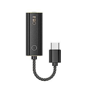 FiiO JadeAudio KA1 Headphone Amps Amplifier Tiny USB DAC High Resolution 3.5mm Lossless for Smartphones/PC/Laptops/Players(Type C, Black)