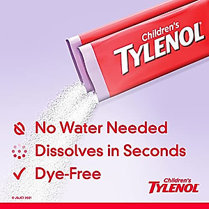 Tylenol Children's Dissolve Powder Packets with 160 mg Acetaminophen, Wild Berry, 18 ct
