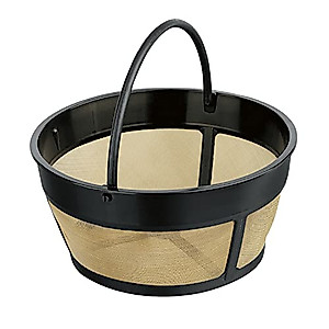 Hamilton Beach 2-Way Brewer Coffee Maker, Single-Serve and 12-Cup Pot, White (49933) & Permanent Gold Tone Filter, Fits Most 8 to 12-Cup Coffee Makers (/80675 )