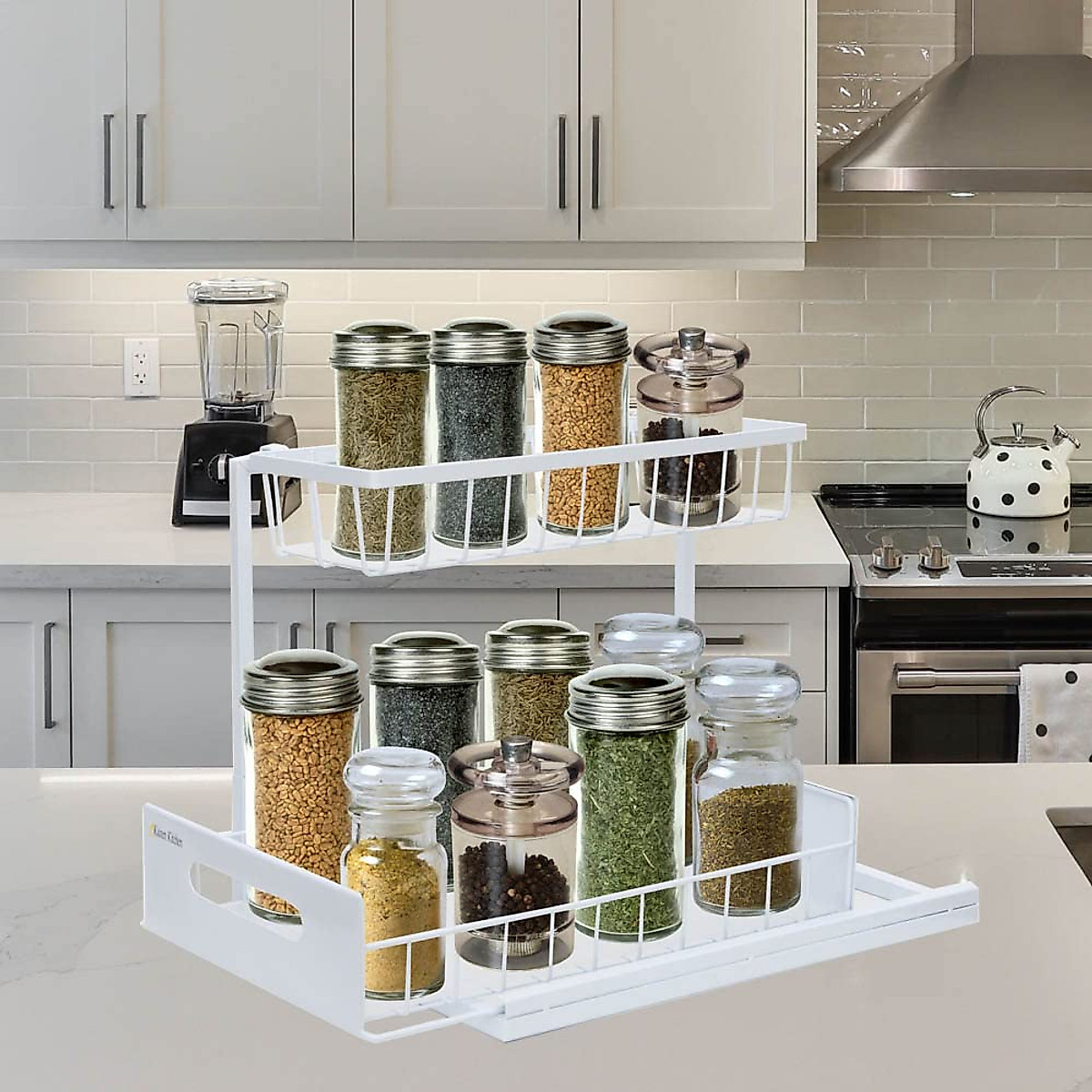 Under Sink Organizers and Storage - Under Sliding Cabinet Basket Organizer Drawer - Makeup Organizer - Kitchen Sink Organizer - Bathroom Organizer - Pull Out Cabinet Organizer (WHİTE)