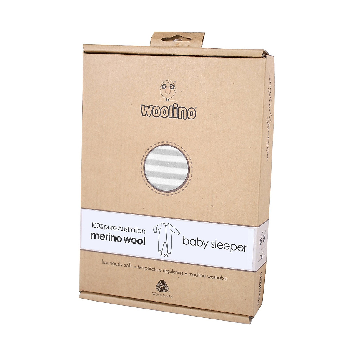 Woolino Toddler Footie Sleeper, Merino Wool Baby Pajamas, Baby Footed Sleeper for Boy & Girl, Romper for Unisex, 6-9m, Gray