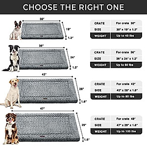 Western Home Dog Crate Bed for Small Medium Large & Extra Large Dogs/Cats for 30/36/42 inch Crate Pad, Dog Beds for Sleeping & Play Pet Bed, Washable and Bottom Anti-Slip Thin Dog Pad, Crate Mat
