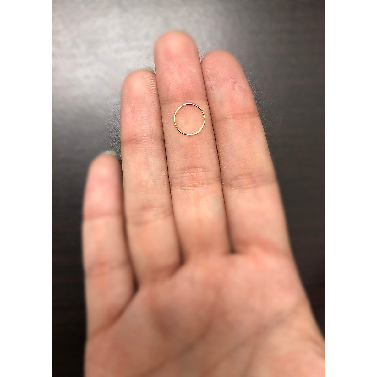 18k Solid Yellow Gold Helix Hoop Cartilage Earrings Piercing or Nose Ring Hoop 9 mm for Teens and Women