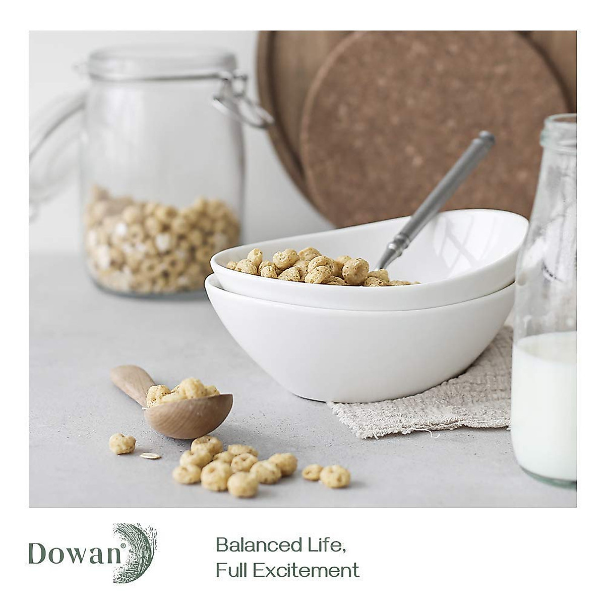 DOWAN Bundle 16 OZ Cereal Bowls and 36 Oz Salad Bowls