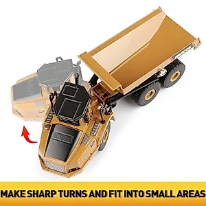 1/50 Scale Diecast Articulated Dump Truck, Metal Engineering Vehicle Construction Models Toys for Kids (Articulated Dump Truck)