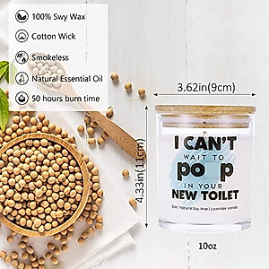 Funny Housewarming Gifts New Home - I Can't Wait To P*op In Your New Toilet Candles- Home Warming Gifts New Home Candle, New Apartment, New Homeowner Gifts, House Warming Gifts(Lavender Vanilla, 10oz)