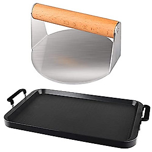 Stove Top Flat Griddle,2 Burner Griddle Grill Pan for Glass Stove Top Grill,Aluminum Pancake Griddle,Non-Stick Top Griddle for Gas Grill, Double Burner Griddle For Camping/Indoor