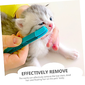 Balacoo Dog Tear Stain Remover Dog Tear Stain Remover 2pcs Eye Gum Cleaner Esthetic Wipes Dog Mouth Stain Remover Cat Comb Eyes Pp Tear Stains Pet Grooming Brush Pet Grooming Brush