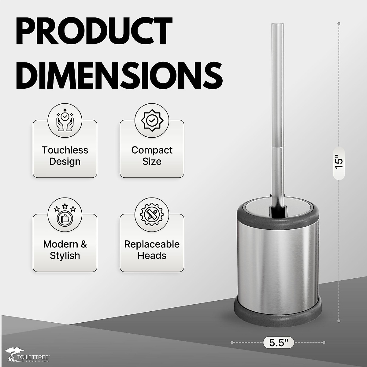 ToiletTree Products Deluxe Toilet Brush with Lid