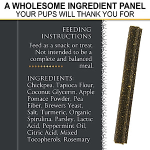 Jack's Premium Dental Treats for Dogs- Natural Chew for Dental Support & Tartar Control- Grain Free Functional Treat with Organic Spirulina, Peppermint, (24 Sticks)