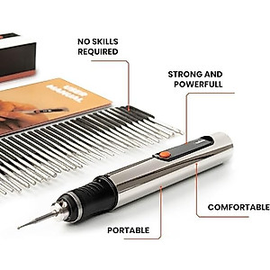 Culiau's Customizer Engraving Pen: Ultimate Cordless Portable for Artists & DIYers - Engrave 50+ Surfaces - Beginner Friendly - Rechargeable - Free 30 Bits & Mastery Guide