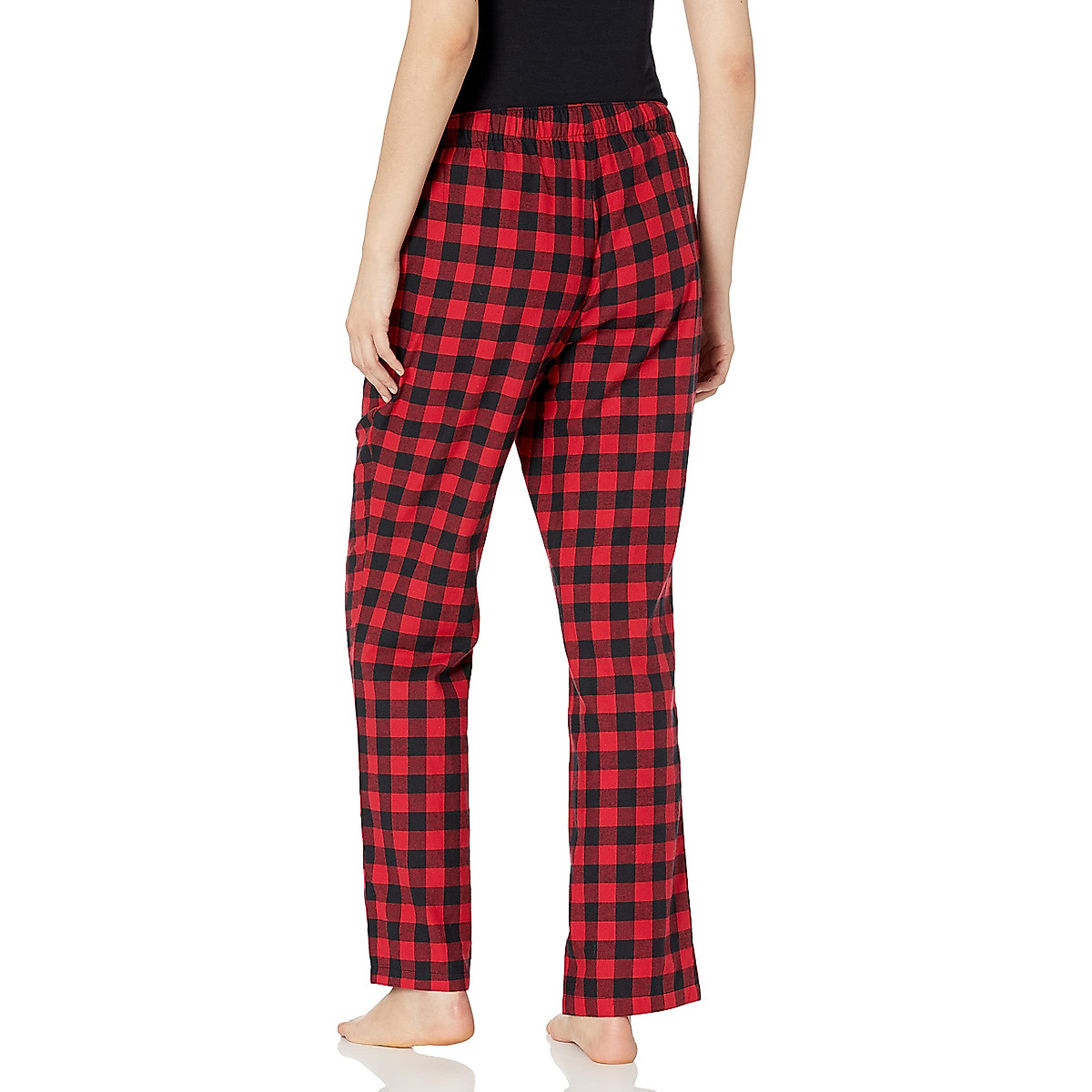 Amazon Essentials Women's Flannel Pajama Sleep Pant, Red Buffalo Check, Small