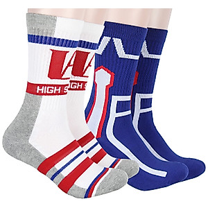 My Hero Academia Socks UA High Design 2 Pack Athletic Adult Crew Socks