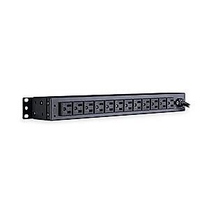 CyberPower PDU15B6F12R Basic PDU, 100-125V, 15A (Derated to 12A), 18 Outlets, 1U Rackmount