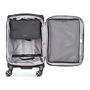DELSEY Paris Helium DLX Softside Expandable Luggage with Spinner Wheels, Black, Carry on 20 Inch
