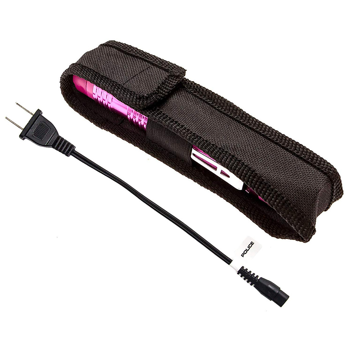 POLICE M12 Aluminum Stun Gun with LED Flashlight, Pink
