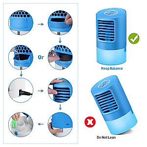 Portable Air Conditioners Fan, Personal Air Cooler Mini Space Evaporative Air Cooler with 3 Wind Speeds Small Desktop Cooling Fan Quiet Air Humidifier Compact Air Cooler for Room, Home, Office