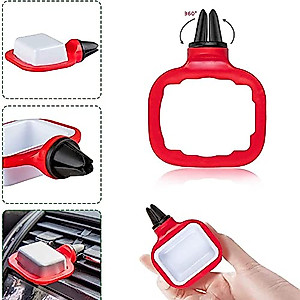 Lufapeach 4 PCS Car Sauce Holder Vent Dip Clip for Sauce Mini Sauce Holder Removable Dipping Sauces Holder Dipping Dish Container for Car Vent red white