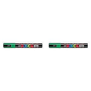 uni Posca Medium Marker, Green (PC5M.6) (Pack of 2)