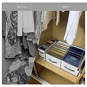 SOLARVALLEY Drawer Organizers for Clothing,Underwear Drawer Organizer Clothes,Clothes Organizer for Folded Clothes,Wardrobe Clothes Organizer for Jeans,sock,Sweaters,t-Shirt,Underwear (8+9+8+11Grids)