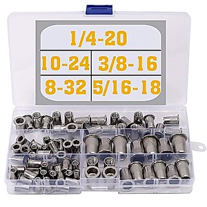 Stainless Steel Rivet Nuts Kit #8-32#10-24 1/4"-20 5/16"-18 3/8"-16 Threaded Insert Nutsert Rivnuts