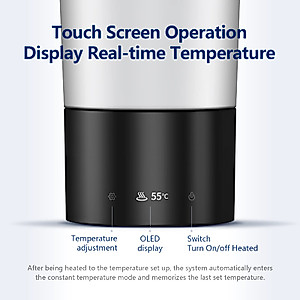 FUTURELAB Temperature Control Coffee Mug, Multi-Functional Travel Mug with 14400mah Power Bank, Vacuum Insulated Hot Beverage Warmer, 10OZ (White)