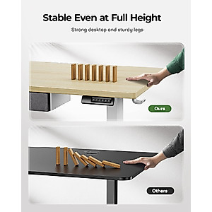 Marsail Standing Desk with Drawer, 48x24 Inch Adjustable Height Standing Desk, Electric Stand up Desk, Sit Stand Home Office Desk, Ergonomic Workstation for Home Office Computer Gaming Desk Maple