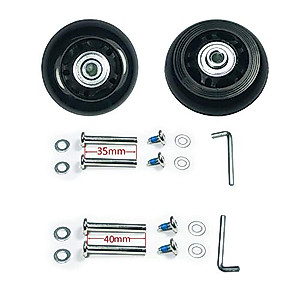 F-ber Luggage Suitcase Wheels Replacement Kit 84x24mm/3.3"x0.94" w/ABEC 608zz Inline Outdoor Skate Replacement Wheels, One Set of (2) Wheels (OD:84 W:24 ID:6 Axles:35&40mm)