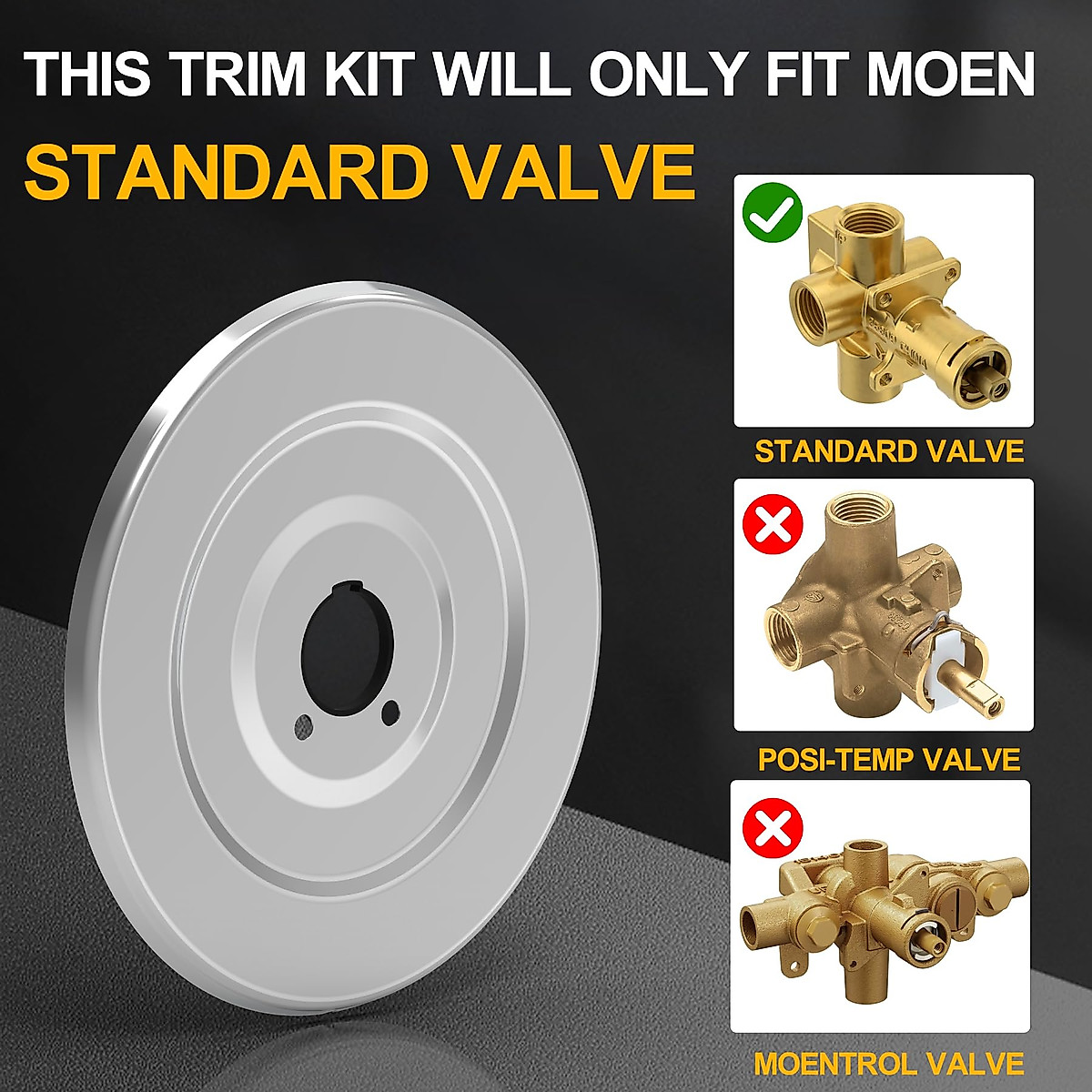 BESTONG Escutcheon Replacement for Moen 16090, for One-Handle Tub and Shower Faucets