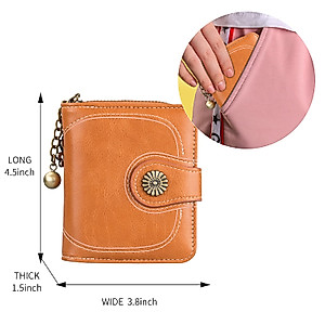 PAPUKA RFID Wallet for Women Genuine Leather Card Holder Large Phone Holder Clutch Travel Checkbook Organizer Zipper Coin Purse