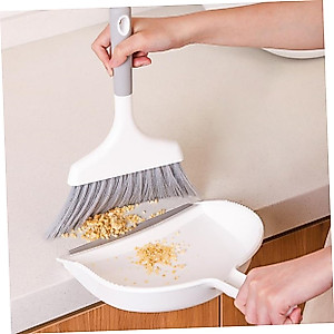 OHPHCALL 1 Set Hand Broom with Dustpan Desktop Broom Kit Mini Small Brush and Dustpan Car Interior Cleaning Brush Whisk Little Dustpan Broom Keyboard Cleaner Desktop Dust Brush Vent Pp Grey