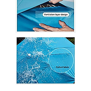 Beach Umbrellas STARRY CITY 7.2 Feet Large Sun Shade Shelter Portable Windproof 3 Links Design Patio Umbrella with Sand Anchor For Garden Beach Outdoor Poor (Bule, 7.2FT)