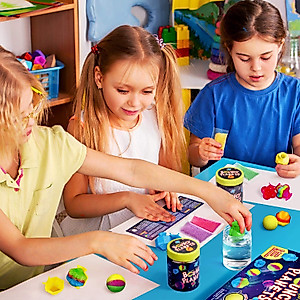 XXTOYS Make Your Own Bouncy Balls Craft Kit for Kids, Crystal Power Balls Glow Magic Balls, 12 Individual Kits, Science Birthday Party Favors, Fun DIY Arts and Crafts for Kids STEM Projects Gifts