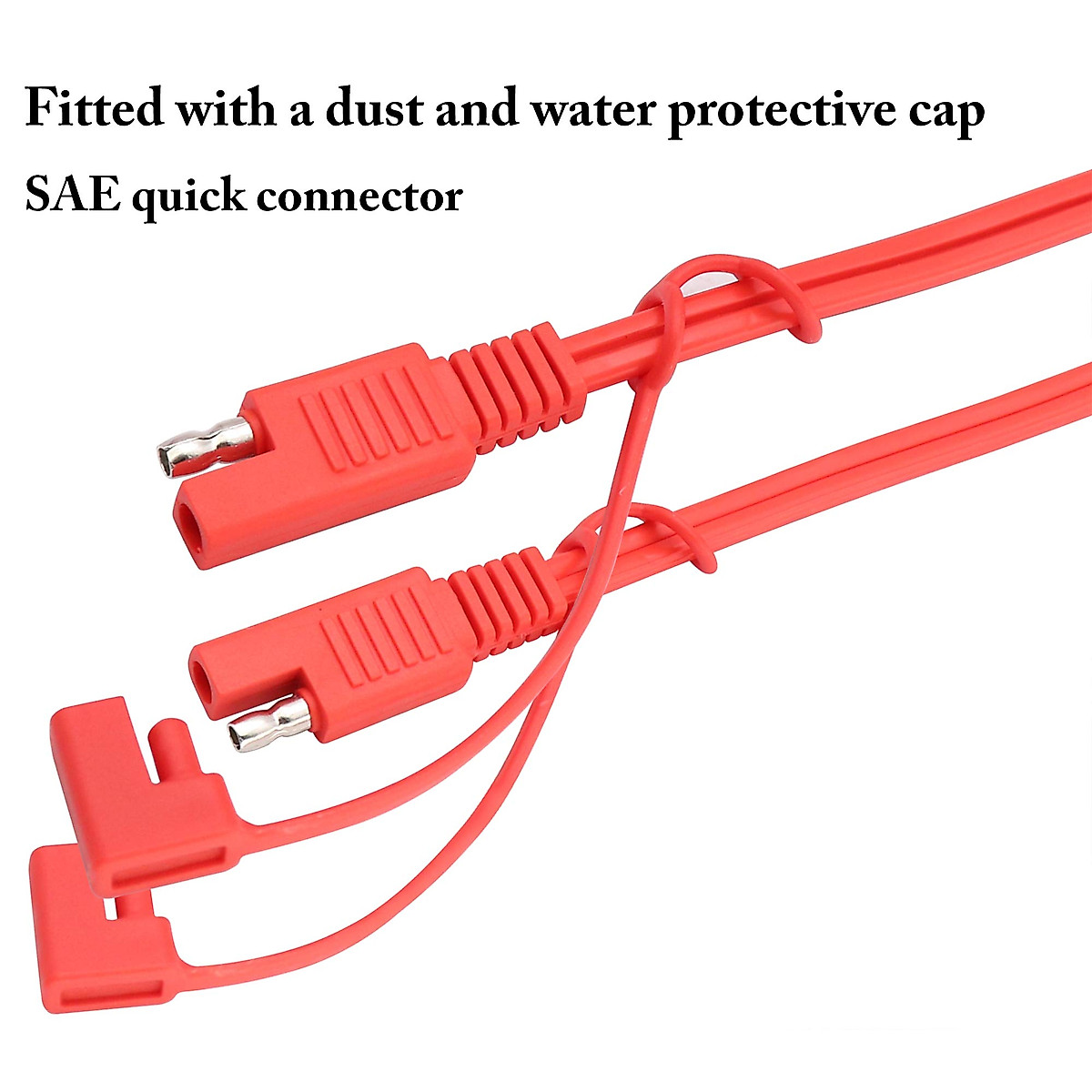 zdyCGTime SAE Power Automotive Extension Cable SAE to SAE Extension Cable 18 Gauge 2 Pin Wire Harness Heavy Duty DC Cord Quick Disconnect/Connect with Waterproof Cap18 AWG 12Ft/3.7m