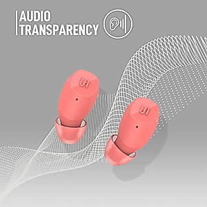SOUL New S-Nano True Wireless Earbuds - in Ear Headphones, Ultra Portable, Bluetooth, IPX5 Waterproof, Transparency Mode - Peach